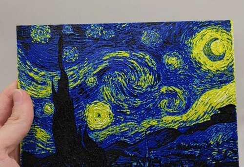 Коллекционная 3Д картина Ван Гог "Звездная ночь"