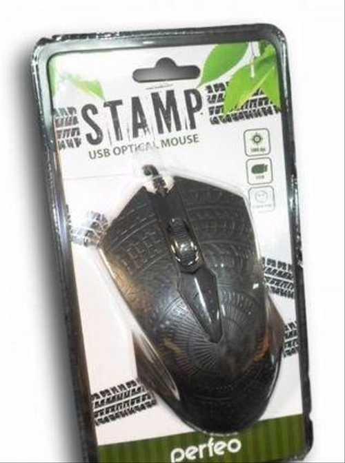 Мышь проводная Perfeo Stamp 3 кн. USB, (PF-611-OP)
