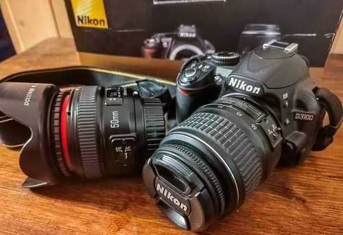 Nikon d3100 kit + 50mm