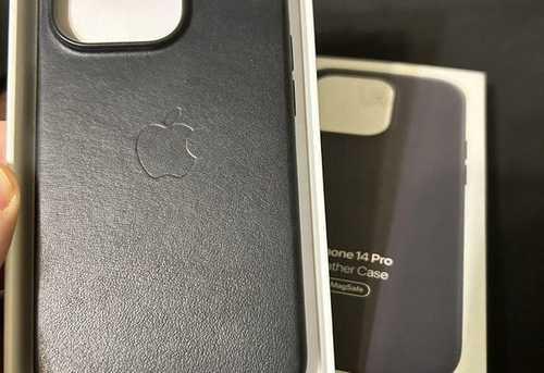 Чехол на iPhone 14 pro leather case midnight ориг