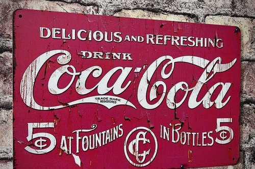 Жестяная табличка Coca-Cola Арт 347