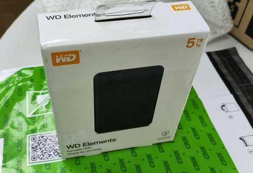 Внешний HDD WD Elements Portable. Объем 5Тб
