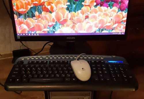Компьютер монитор+ситемный блок мышь и клавиатура