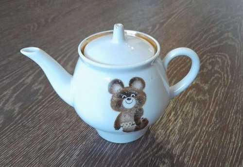 Заварочный чайник СССР с олимпийским мишкой