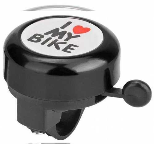 Велосипедный звонок 45AE-05 "I love my bike" чёрны