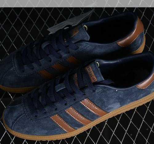 Кроссовки синие adidas bermuda dark blue brown