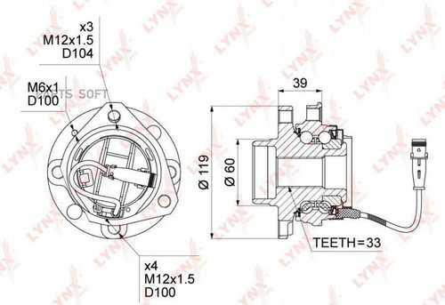 Lynxauto WH1024 Ступица opel Astra H (04) передняя