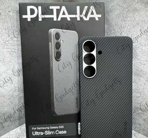 Чехол Pitaka Ultra Slim Samsung S25- (Black/Gray)