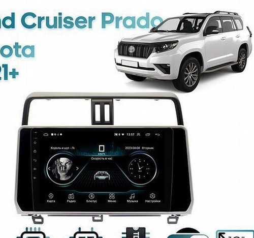 Штатная магнитола Toyota Land Cruiser Prado 2021  Wide Media LC1334ON-1/16 прав. руль и 360