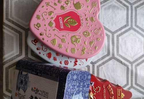 Жестяные коробки из под конфет и чая для рукоделия