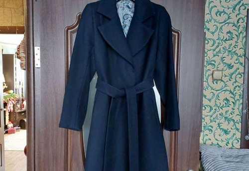 Новое синее женское пальто шерсть, размер 42 -44
