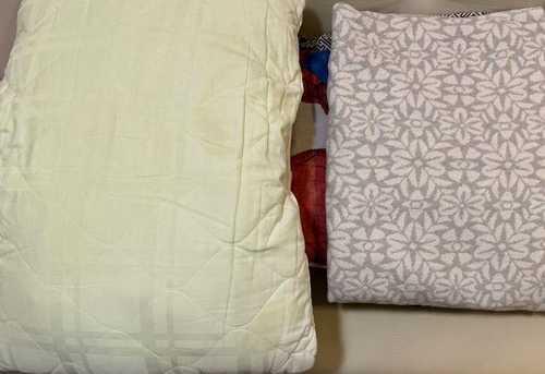 Постельное белье+подушки и одеяло