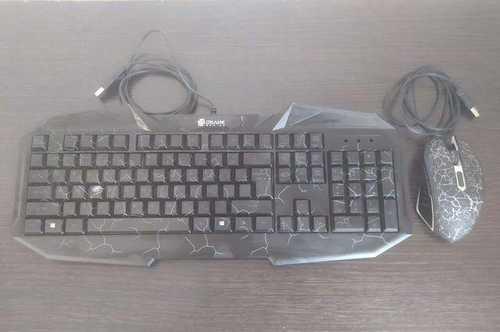 Игровая клавиатура и мышь оклик gaming HS-hkm100g