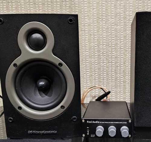 Усилитель Fosi Audio, колонки Wharfedale