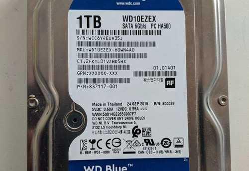 Жесткий диск WD Blue 10ezex 1 Тб отличное состояни