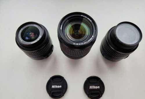 Объективы Nikon 18-140 mm, 50 мм, 18-55 мм