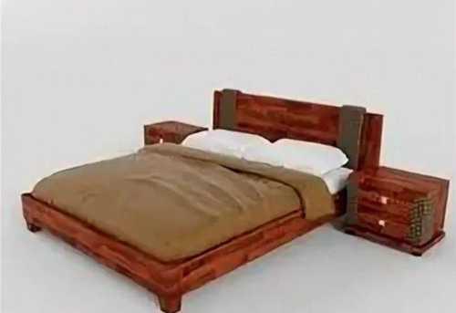 Кровать с тумбочками коллекция Vinotti-Tahiti