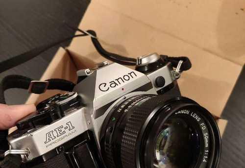 Плёночный фотоаппарат Canon ae 1 program, 50мм 1,4