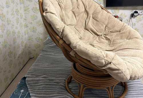 Кресло качалка-папасан из ротанга