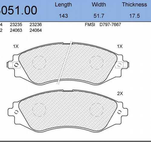 Колодки тормозные дисковые перед WS305100 J