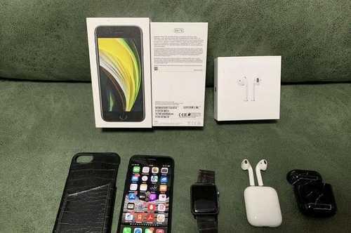 iPhone SE 2020 + Airpods + Apple Watch Series 2