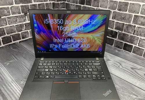 14" Lenovo ThinkPad T480, 256 ГБ, Core i5-8350U, RAM 16 ГБ, Intel UHD Graphics 620