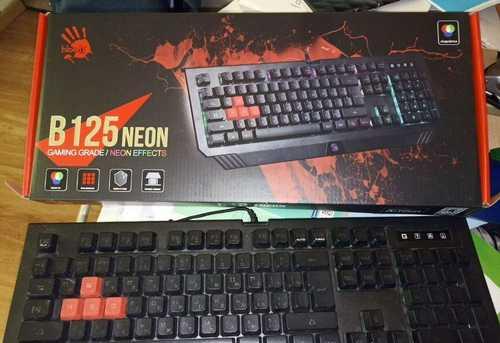 Игровая клавиатура с подсветкой bloody B125neon