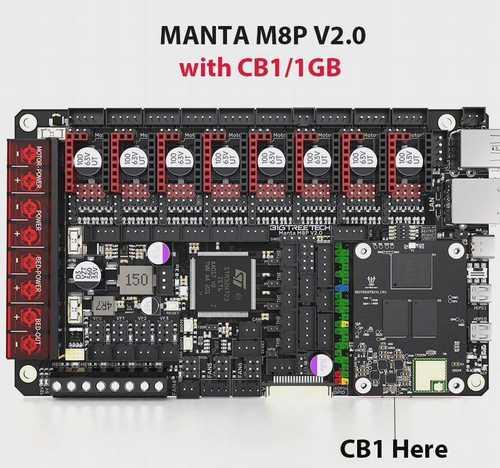 Материнская плата BTT Manta M8P V2.0 32 бит для Klipper Raspberry Pi CM4 Ender 3, бесшумная плата уп