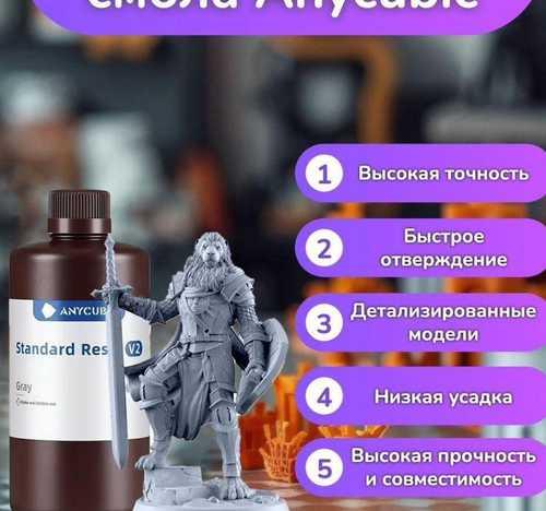 Фотополимерная смола Anycubic Basic Standart UV