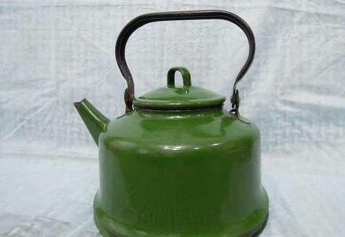 Чайник эмалированный зеленый,СССР