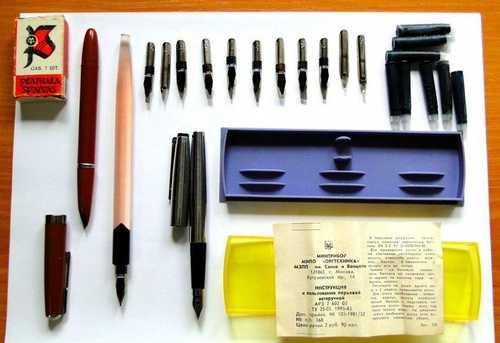 Ручка перьевая в комплекте 3 ручки и 12 перьев