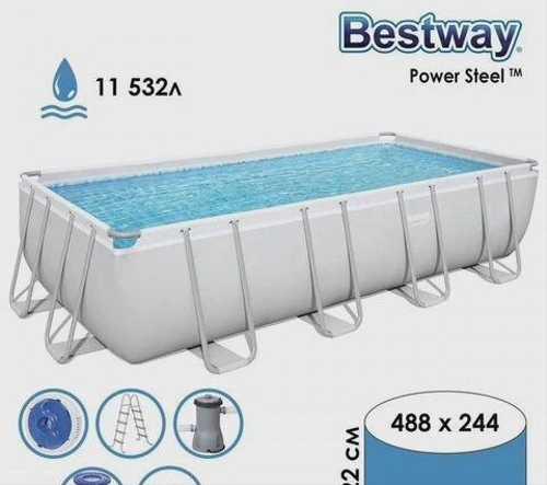 Каркасный бассейн Bestway 56670 488х244х122 см