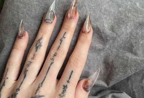 Накладные ногти cat nails jelly nails