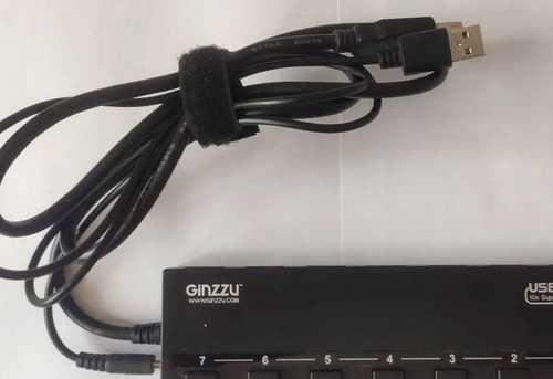 7-ми портовый USB HUB ginzzu GR-388UAB