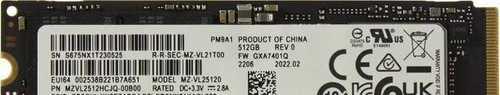 SSD Samsung PM9A1 512 Гб mzvl2512hcjq-00B00 M.2 PC