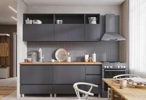 Кухонный гарнитур серый графит, комплект 2,0м