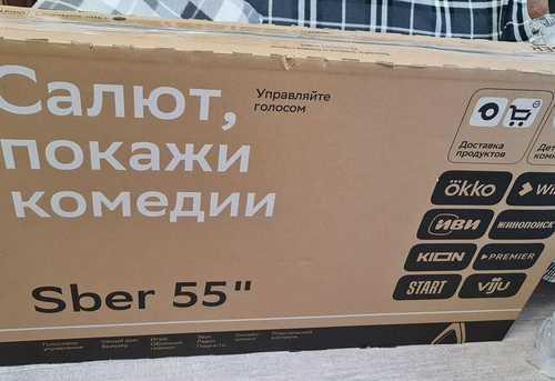 Телевизор Sber SDX-55U4123B безрамочный