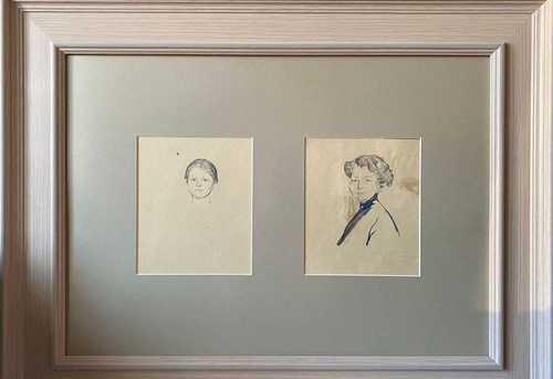 Малявин Ф.А.(1869-1940) Два женских портрета