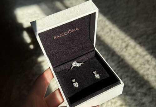 Серьги и кольцо Pandora