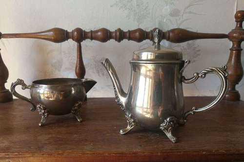 Кофейный набор из мельхиора с серебрением