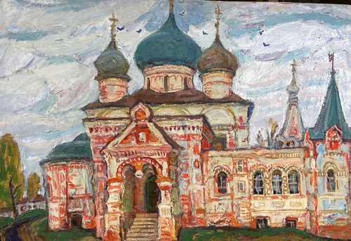 Картина масло. Кузнецов Ю. монастырь 1961