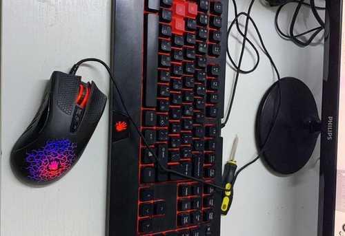 Игровая клавиатура и мышь для пк комплект bloody