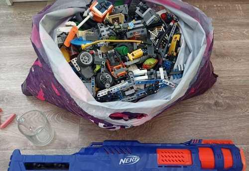 Lego оригинал россыпью 7,5 кг бластер nerf подарок