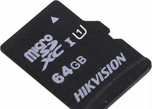 Карта памяти 64Gb Hikvision, microSD, Class 10