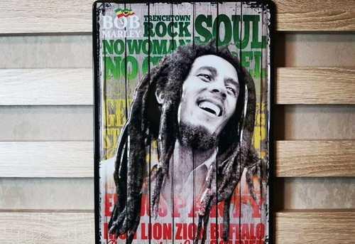 Декор на стену фактурная табличка Bob Marley