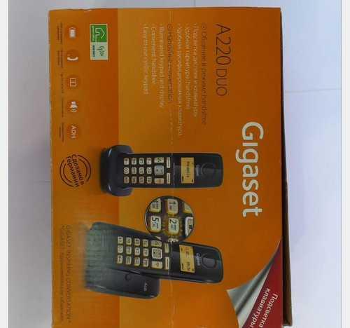 Р/Телефон Dect Gigaset A220 Duo черный (труб. в ко