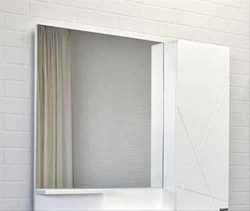 Зеркало-шкаф Мерано-90 белый матовый 00-00010664 C