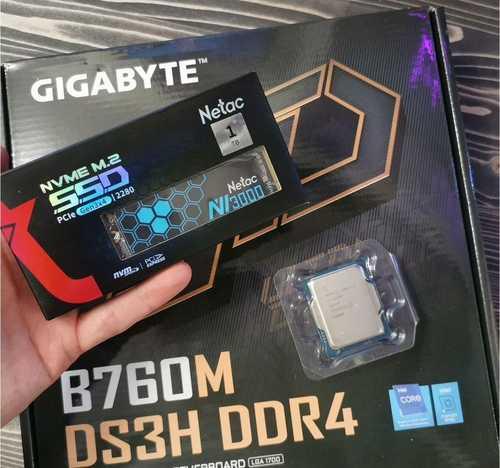 Комплект b760 i5 12400f SSD 1tb