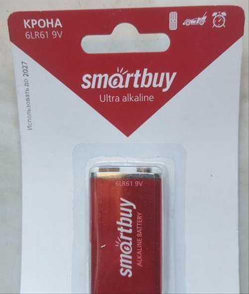 Крона 6LR61 9V Smartbuy Ultra Alkaline