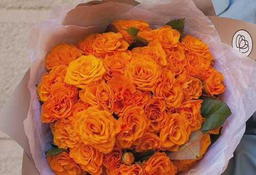 Букет из 35 оранжевых роз 35-40 см (Россия)